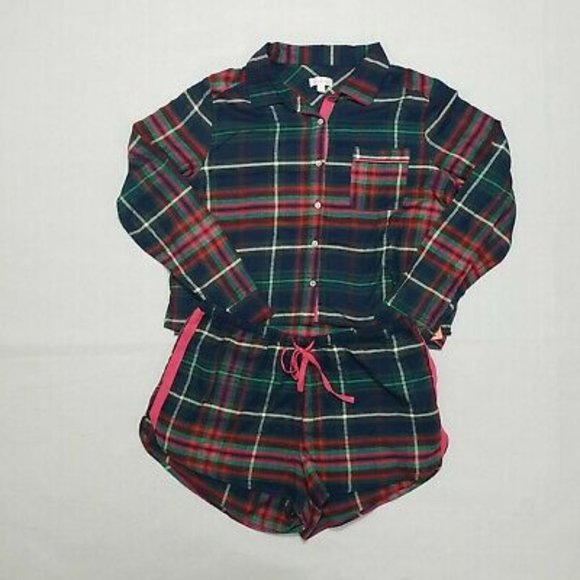 Colsie | Intimates & Sleepwear | Plaid Flannel Notch Collar Pajama Set ...
